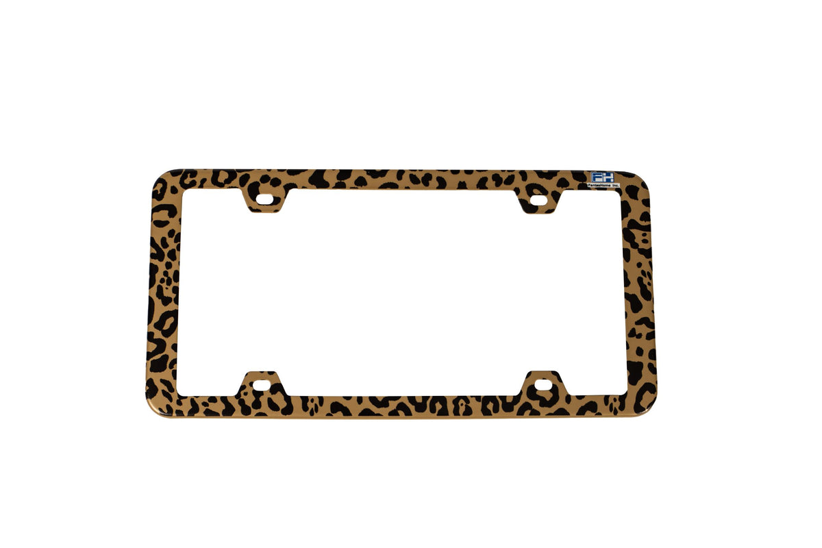 STAINLESS STEEL LICENSE PLATE FRAME - LEOPARD (2 PCS) – FantasHome