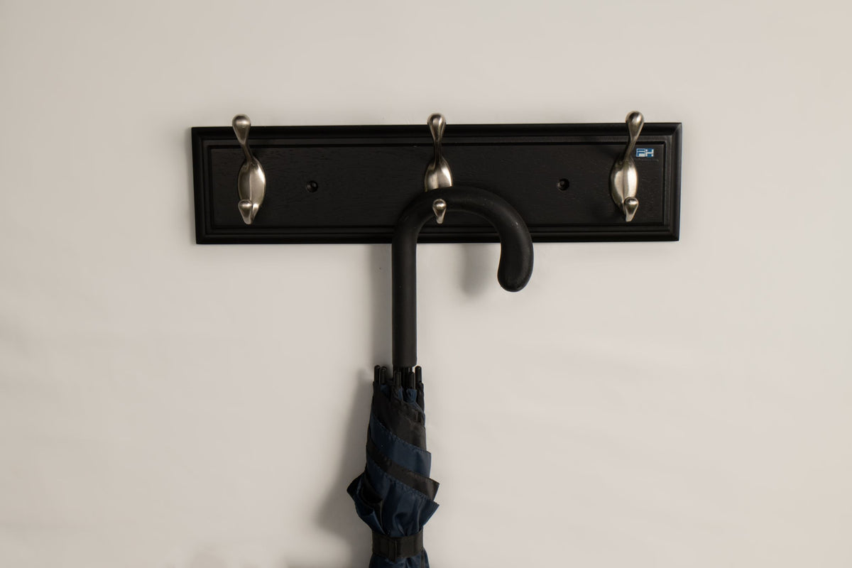 16" Bella Wall Mounted Heavy Duty Hook Rack with 3 Hooks – FantasHome